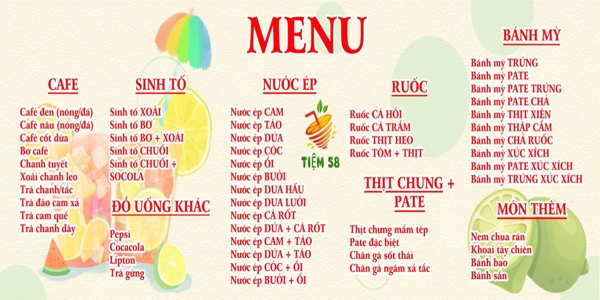 Tiệm 58 - Bánh Mỳ Thịt Xiên Nướng, Ăn Vặt & Trà - Trần Bình ở Quận Cầu ...